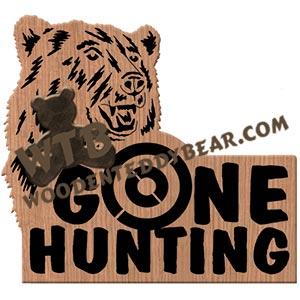 Gone Hunting Bear fretwork scroll saw pattern | The Wooden Teddy Bear