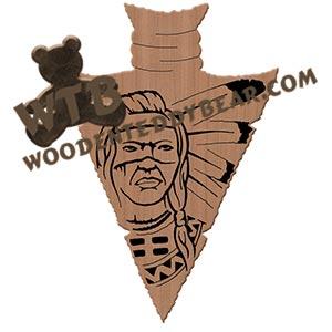 Arrowhead with Brave fretwork scroll saw pattern | The Wooden Teddy Bear