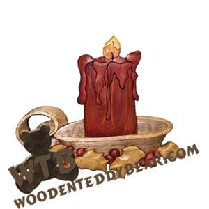 Holiday Candle Intarsia scroll saw pattern | The Wooden Teddy Bear