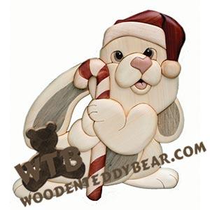 Holiday Bunny Intarsia scroll saw pattern | The Wooden Teddy Bear