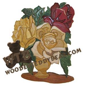 Rose Vase Intarsia scroll saw pattern | The Wooden Teddy Bear - The ...