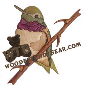 Ruby Hummingbird Intarsia scroll saw pattern | The Wooden Teddy Bear ...